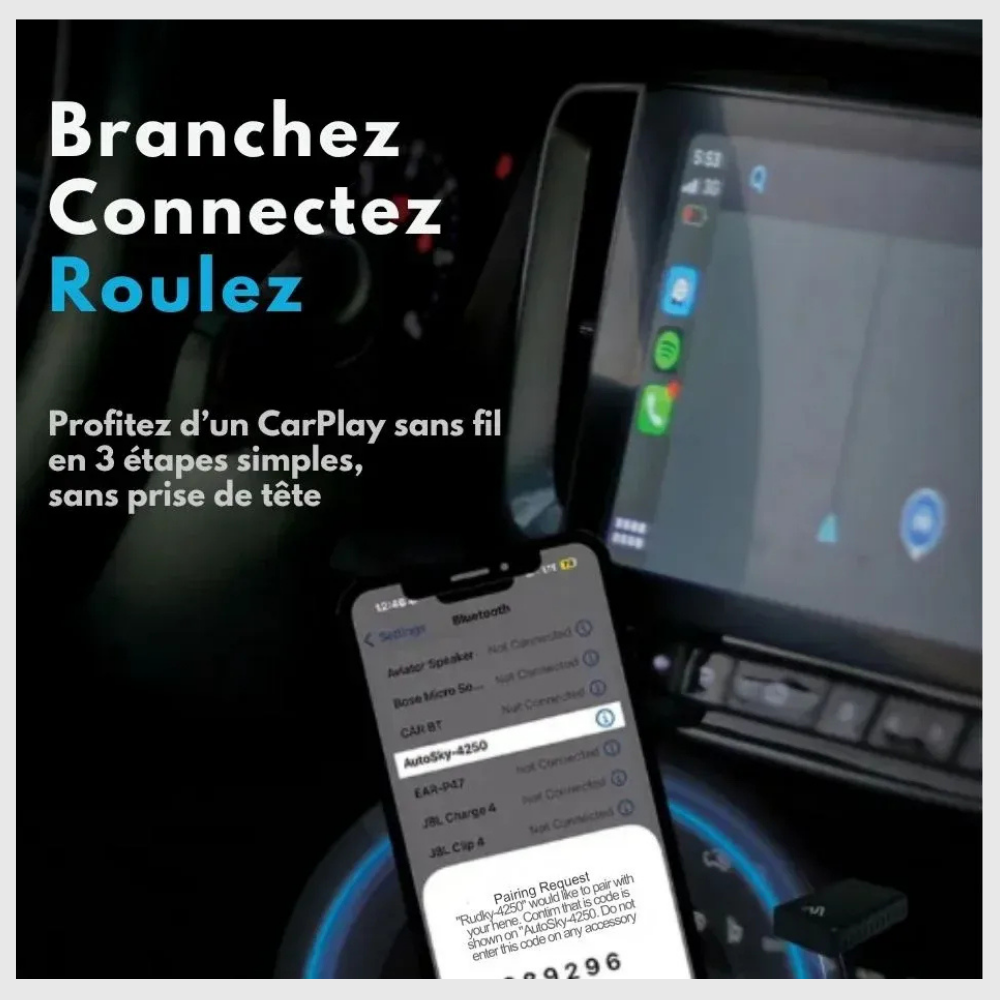 DriveSync™ – CarPlay Sans Fil – Quebecool